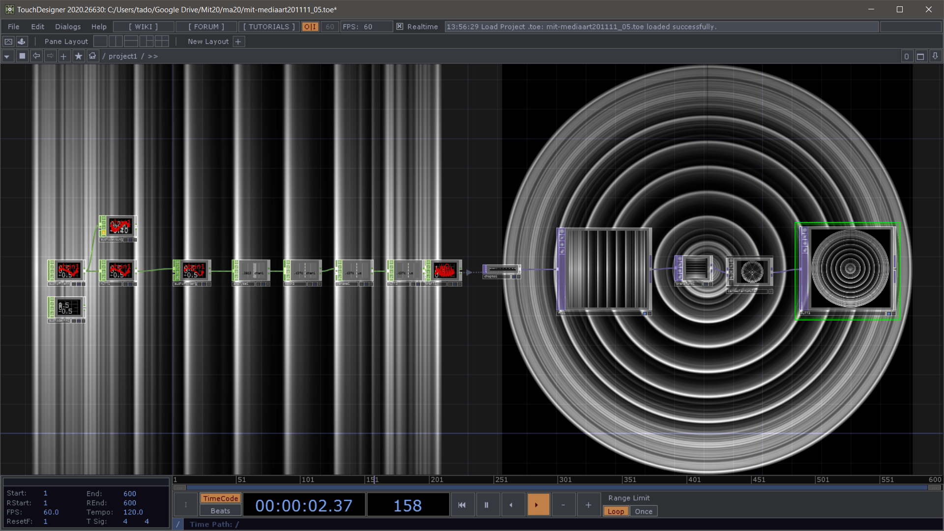 yoppa org – TouchDesigner中級編(2) – オーディオリアクティブ表現 (1)